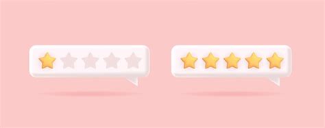 3d 검토 개념 현실적인 노란색 별 낮고 높은 등급 고객 피드백 또는 성과 프리미엄 벡터