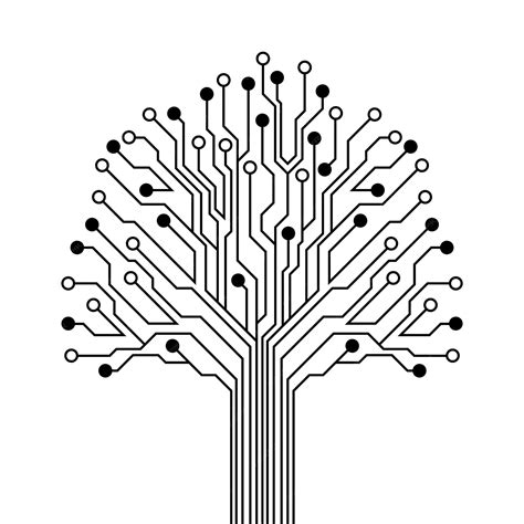 Premium Vector Abstract Circuit Tree On White Background Technology Design Computer