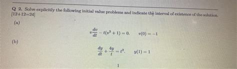 solved q 2 solve explicitly the following initial value