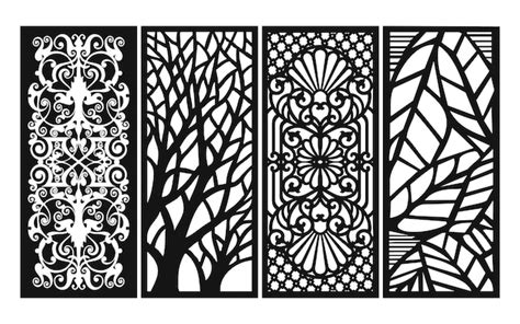 Premium Vector Black Patterns With White Background Islamic Vectors With Floral Panels For