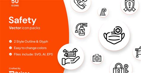 Safety Icons Icons Ft Safety And Security Envato