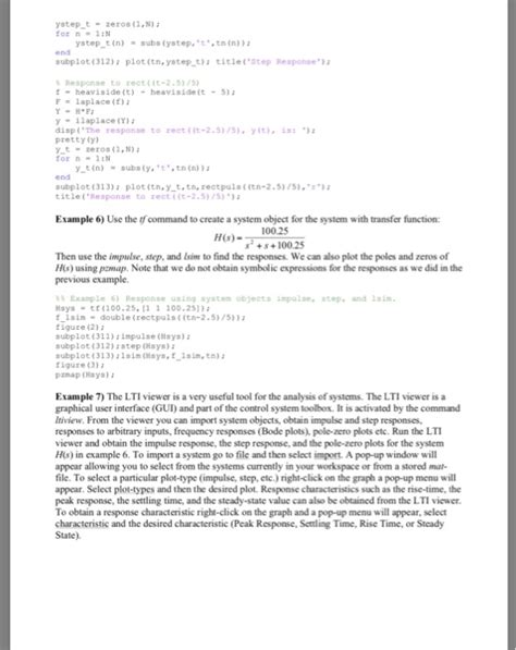 Solved Use The Lti Viewer To Obtain The Step Response Of