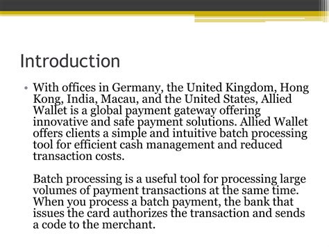 Batch Payment Processing Ppt