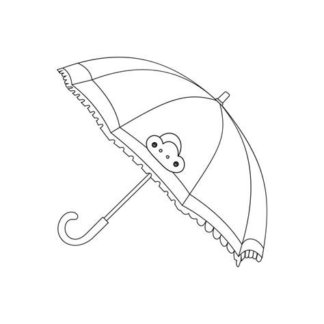 Umbrella Line Art Coloring Page Design Black And White 55334852 Vector