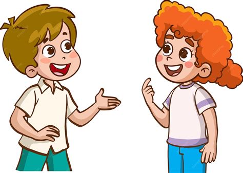 Grupo De Niños Hablando Ilustración Vectorial Vector Premium