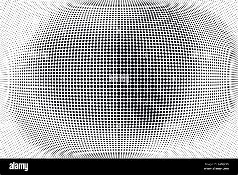 Abstract Monochrome Halftone Pattern Soft Dynamic Linesvector Illustration With Dots Stock