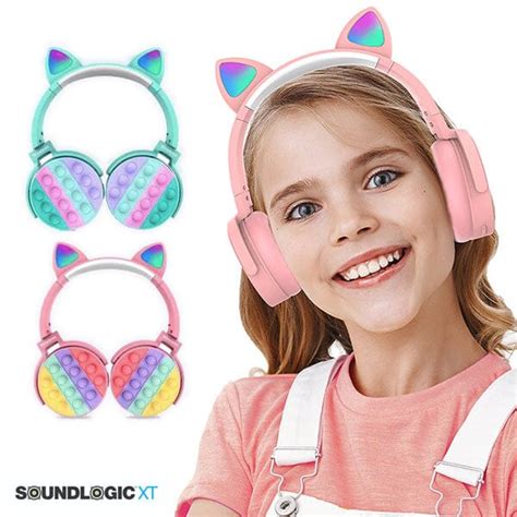 Soundlogicxt Cat Ear Led Wireless Popping Fidget Headphones • Showcase