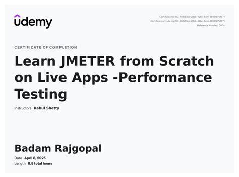 Jmeter Performancetesting Loadtesting Qa Automation Udemy Learning Badam Rajgopal