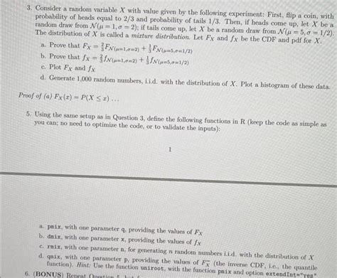 Solved 3 Consider A Random Variable X With Value Given By
