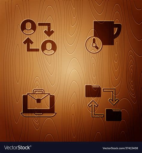 Set Cloud Storage Document Folder Project Team Vector Image