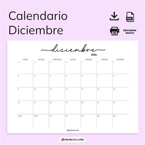 Calendario Diciembre Para Imprimir 2024 Plantillas Bonitas Y Útiles