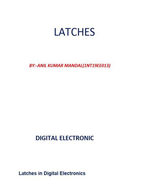 latches report pdf electrical circuits digital technology