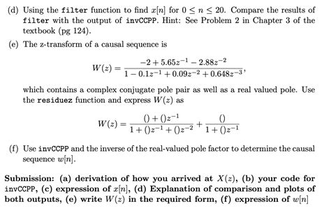 Solved 4 Complex Conjugate Pole Pair Consider The Sequence
