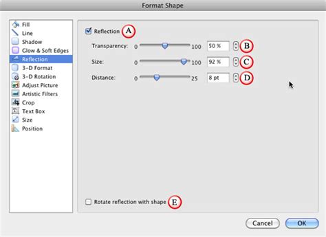 Advanced Reflection Effect Options In Powerpoint 2011 For Mac