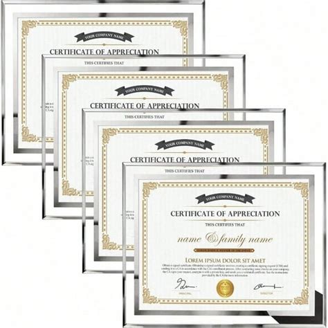 85x11 Picture Frames 4 Packs Sier Glass Certificate Frames For Document Diploma Award Only For