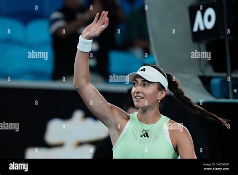 Elina Avanesyan Of Russia Celebrates After Defeating Maria Sakkari Of