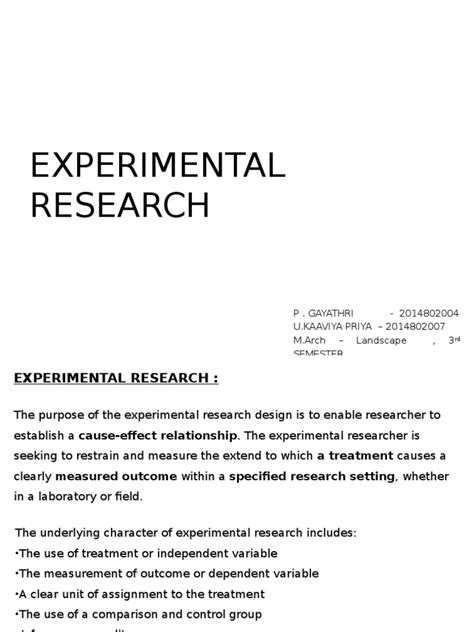 Experimental Research Methodology Pdf Experiment Causality