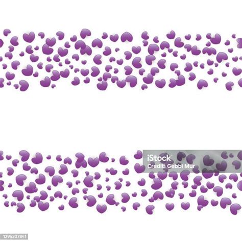 그림자가 있는 하트 원활한 수평 테두리 벡터 패턴을 반복합니다 격리 된 무색 배경 발렌타인 마음에서 끝없는 장식 텍스트에 대 한 배치 웹 디자인 배너 초대 엽서에 대한