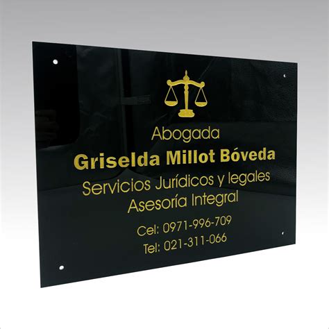 Madera Y Metal M7100 Letrero En Acrilico Negro