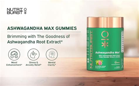 Nutriburst Ashwagandha Max 500mg Gummies For Stress And Anxiety Relief