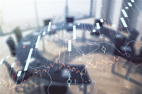 현대 회의실 배경 은행 및 회계 개념에 추상적 인 창조적 인 금융 다이어그램과 세계지도의 이중 노출 경제에 대한 스톡 사진 및 기타 이미지 Istock