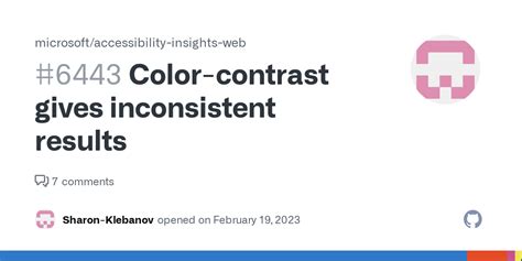 Color Contrast Gives Inconsistent Results · Issue 6443 · Microsoftaccessibility Insights Web