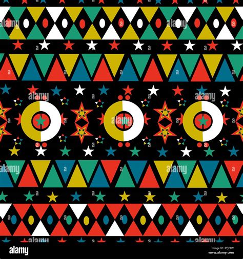 Retro Christmas Season Seamless Pattern In Bohemian Folk Style With