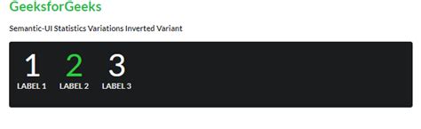 Semantic Ui Statistics Variations Inverted Variant Geeksforgeeks