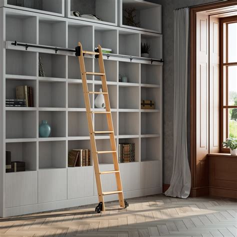 Wood Paneled Library Ladder Antique Putnam Rolling Library Ladder