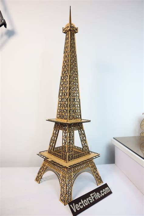 Laser Cut 3d Puzzle Eiffel Tower Architectural Model 3d Wooden Eiffel Tower Puzzle Vector File