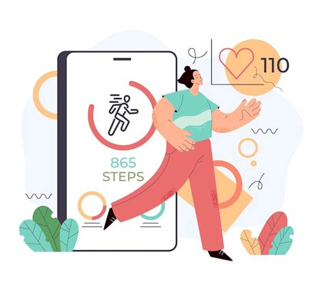 Premium Vector Sport Man Using Phone For Counting Steps