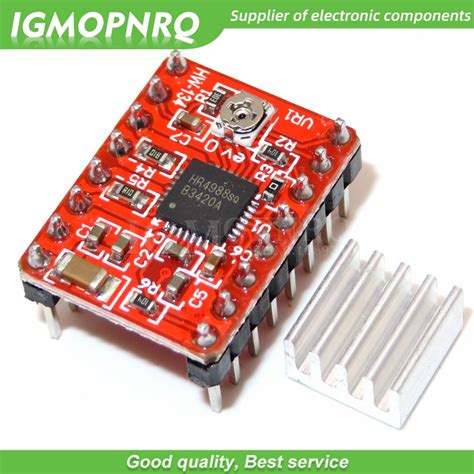 5pcs A4988 Driver Module Stepper Motor Driver With Heatsink For Reprap Pololu 3d Printer Red 3d
