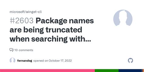 Package Names Are Being Truncated When Searching With Empty String
