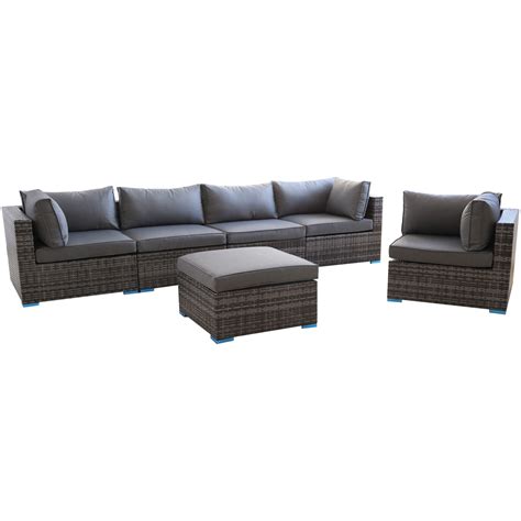Furniture One 6 Seater Grey Garden Sofa Set Wilko