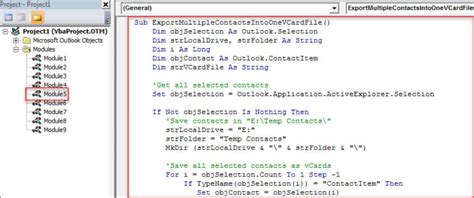 How To Quickly Export Multiple Contacts To One Vcard File With Outlook Vba