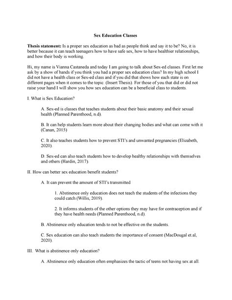 COM Persuasive Speech Outline Sex Education Classes Thesis Statement Is A Proper Sex COM Persuasive Speech Outline Sex Education Classes Thesis Statement Is A Proper Sex