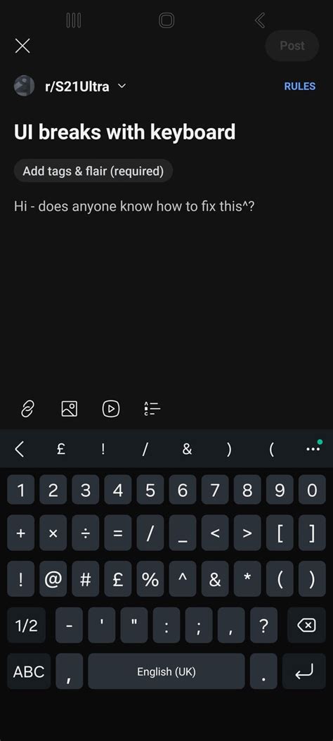 Ui Breaks With Keyboard Rs21ultra