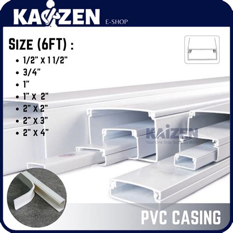 6ft Pvc Wiring Casing Pvc Trunking Electrical Casing Trunking Wire Casing Elektik Lazada