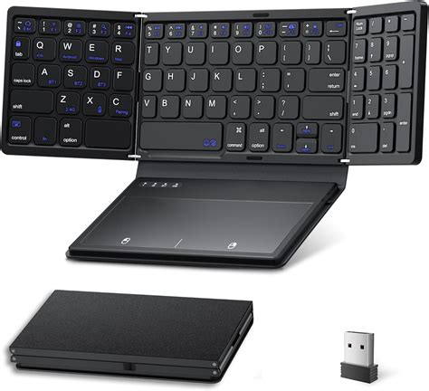 Rovinda Foldable Bluetooth Keyboard Portable Wireless Folding Keyboard With Extra