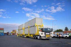 Double Stacked Containers And Road Trains Waking Up In Geelong