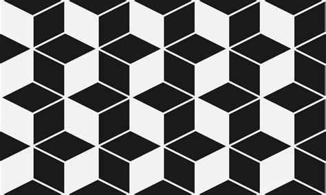 Seamless Black And White Cube Geometric Pattern Geometry Grid