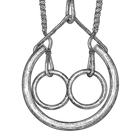 Un Dibujo En Blanco Y Negro De Dos Círculos Y Una Cadena Con Una Cadena Que Dice Dos Círculos