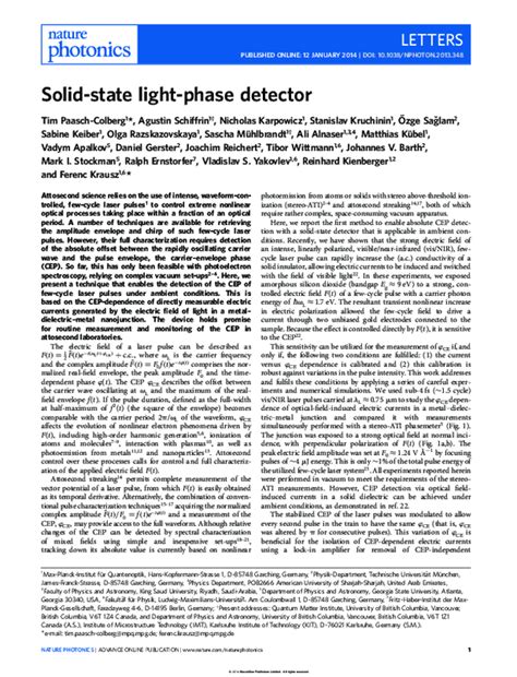 Pdf Solid State Light Phase Detector