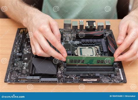 Random Access Memory The Strip Is Inserted Into The Motherboard