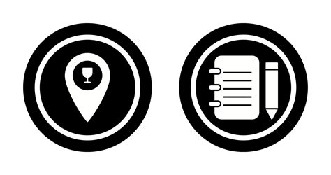 Bar Location And Notepad Icon Vector Art At Vecteezy