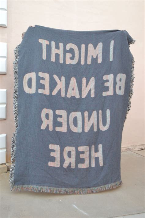 Large Woven Throw Blanket I Might Be Naked Funny B W Decor Etsy