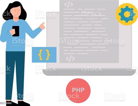Girl Watching Php Coding Stock Illustration Download Image Now Business Coding Computer