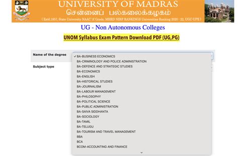 Unom Syllabus 2023 Exam Pattern Download Pdf Ugpg