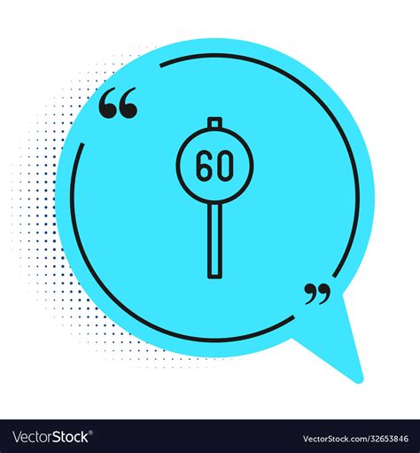 Black Line Speed Limit Traffic Sign 60 Km Icon Vector Image