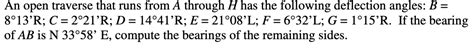 solved an open traverse that runs from a through h has the